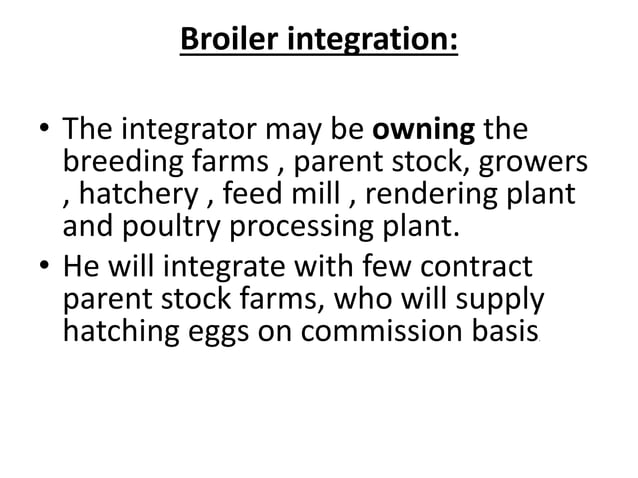 Poultry Integration | PPTX | Agriculture | Industries