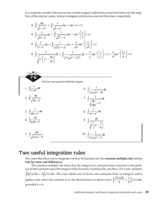 Integration Rules Sheet