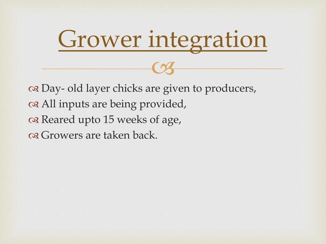 Integration in layer production | PPTX | Agriculture | Industries