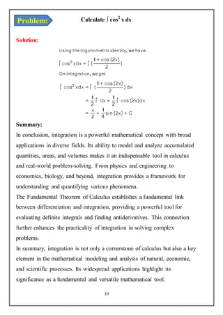 integration in maths pdf mathematics integration | PDF