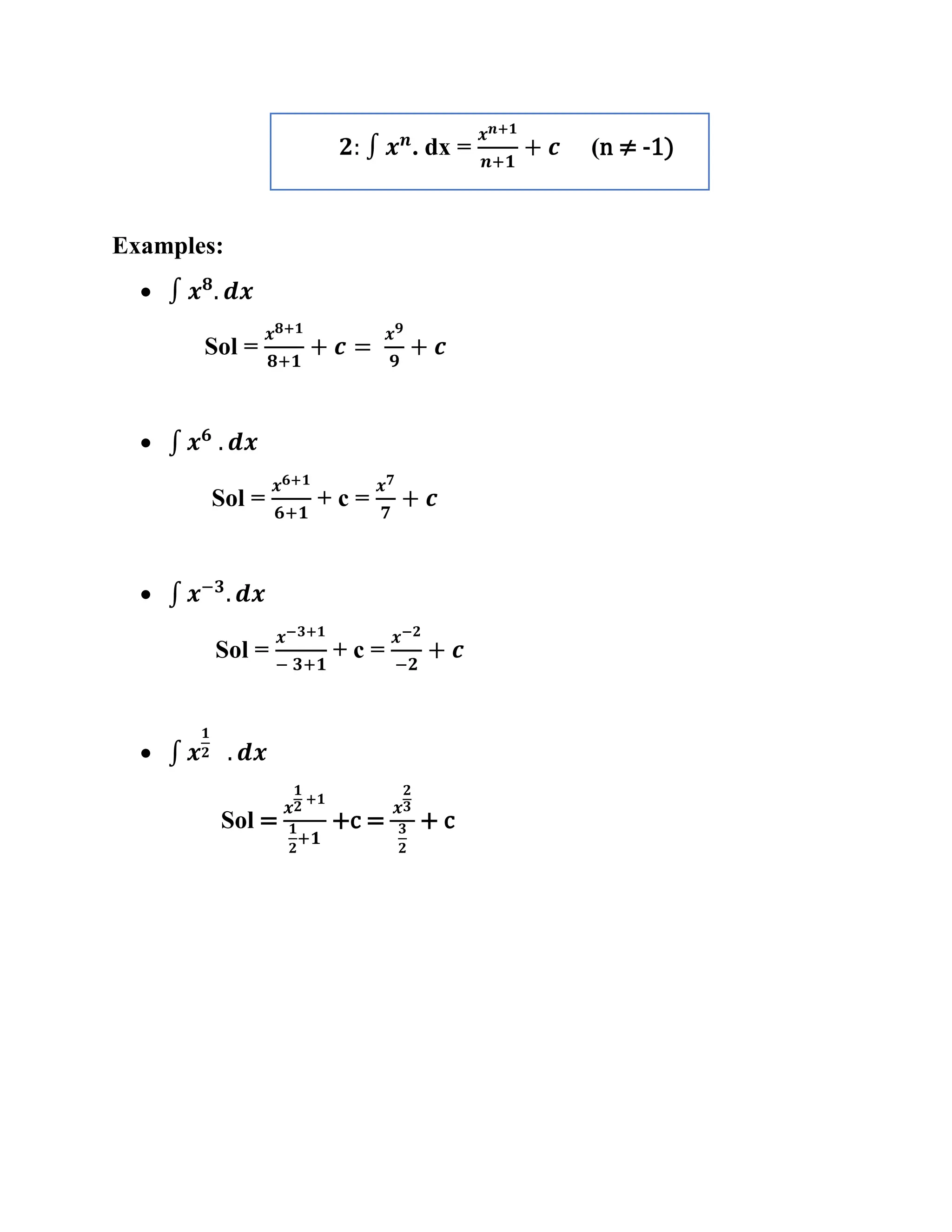 Pure mathematics, integration, rule 1,2,3,4,5 | DOCX