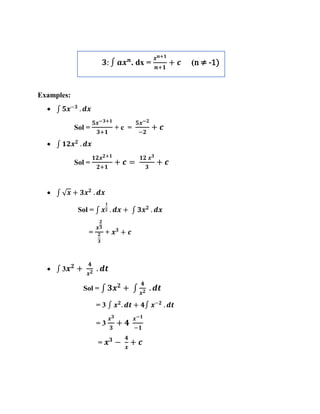 Pure mathematics, integration, rule 1,2,3,4,5 | DOCX