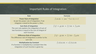Basic rules of integration, important rules of integration | PPTX