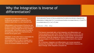Integration and differentiation are two fundamental operations | PPTX