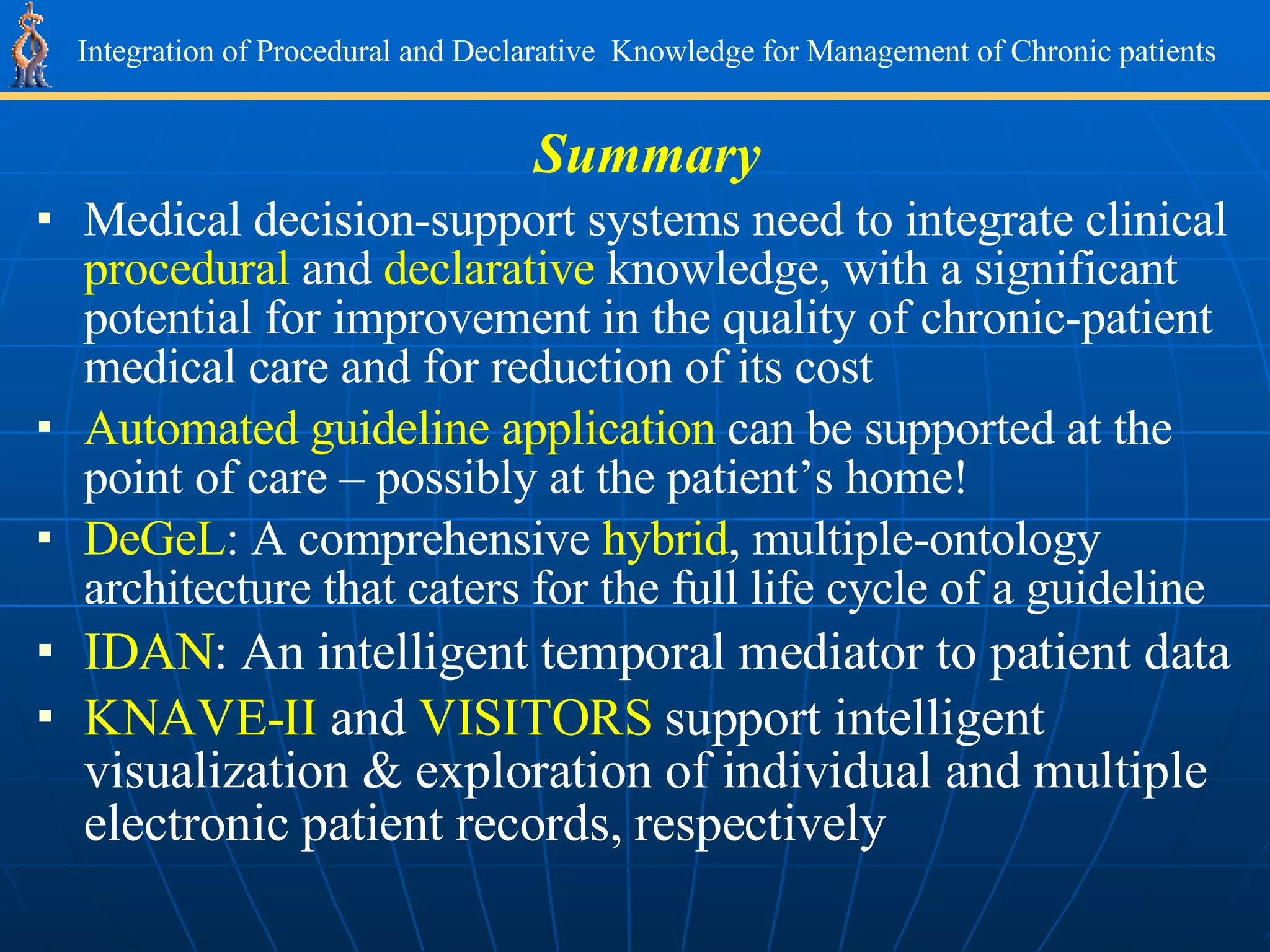 Integration Of Declarative and Procedural Knowledge for The Management ...