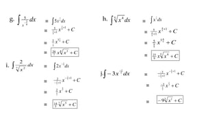 Integration antiderivatives (indefinite integrals) | PPT