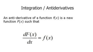 Integration antiderivatives (indefinite integrals) | PPT