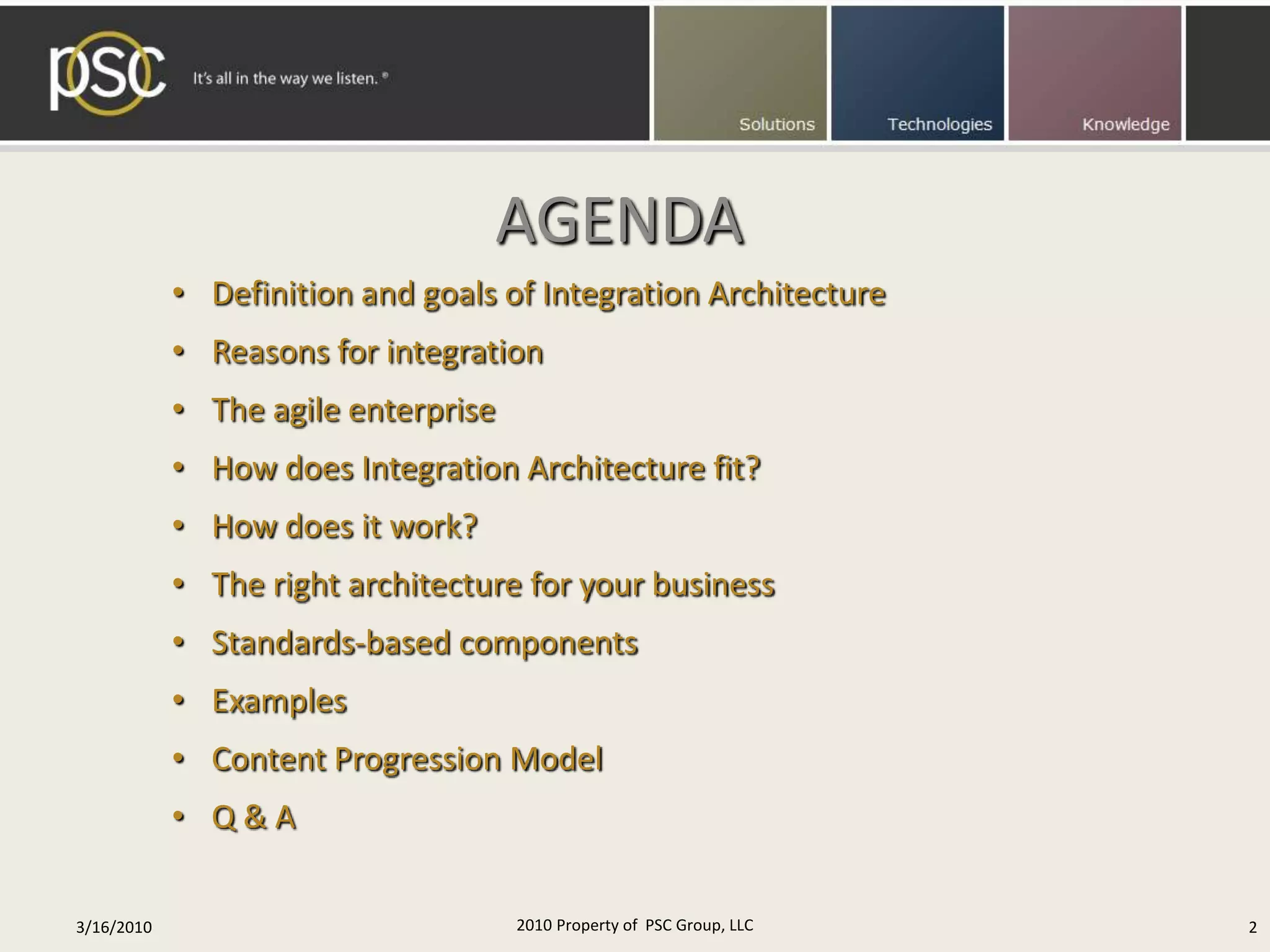 Integration Architecture Agile Enterprise Cag2010a Pptx