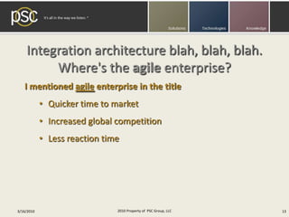 Integration Architecture Agile Enterprise Cag2010a | PPTX