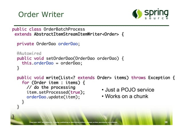Spring Web Service, Spring Integration and Spring Batch | PPT