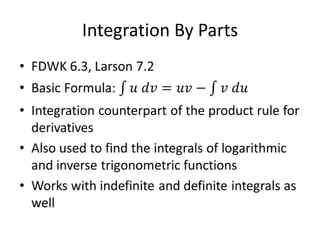 Integration by parts | PPTX | Technology & Computing