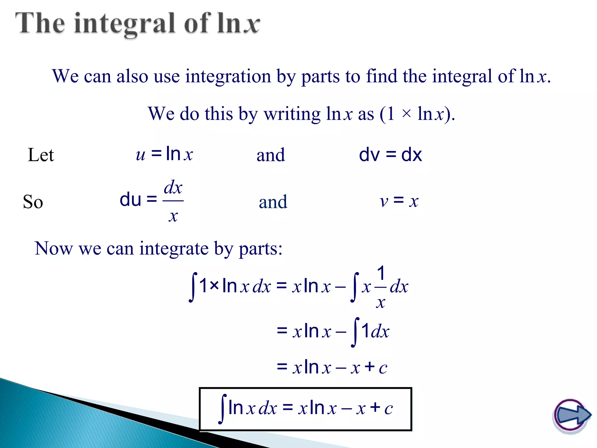 Integration by parts | PPT