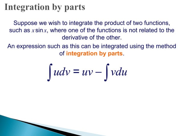 Integration by parts | PPT