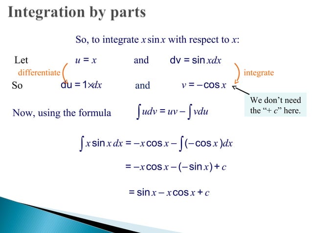 Integration by parts | PPT