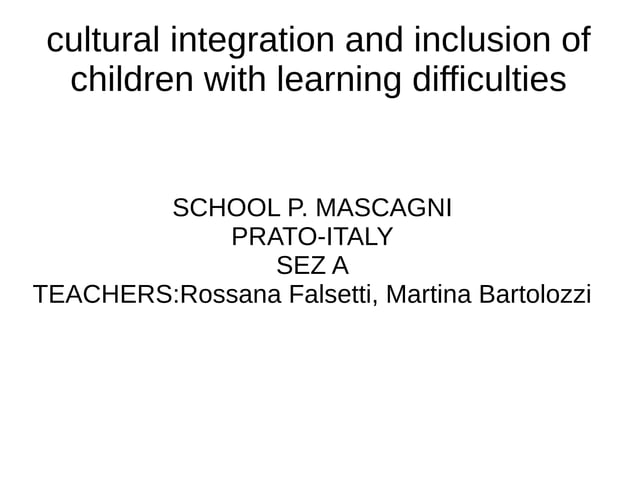 Integration cultural ii | ODP