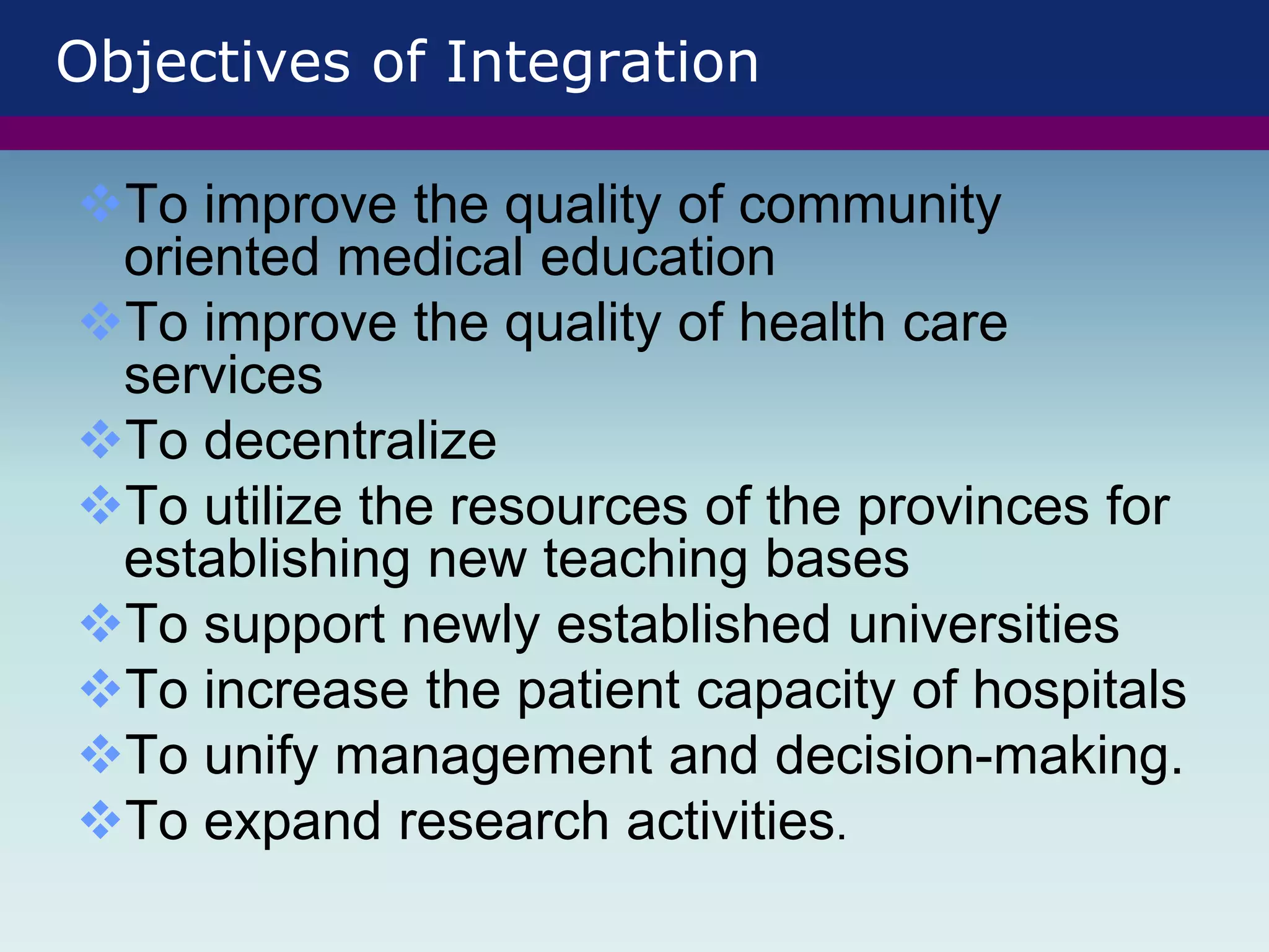Integration in health system | PPTX