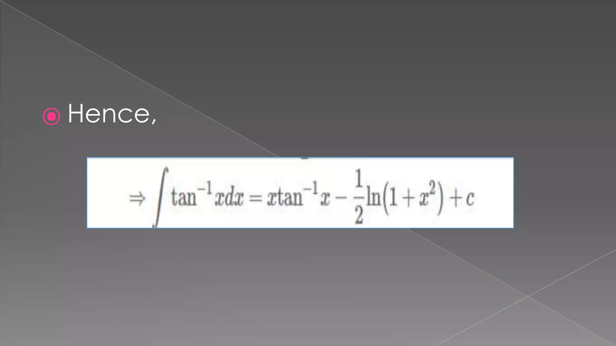 Integration involving inverse trigonometric functions | PPTX