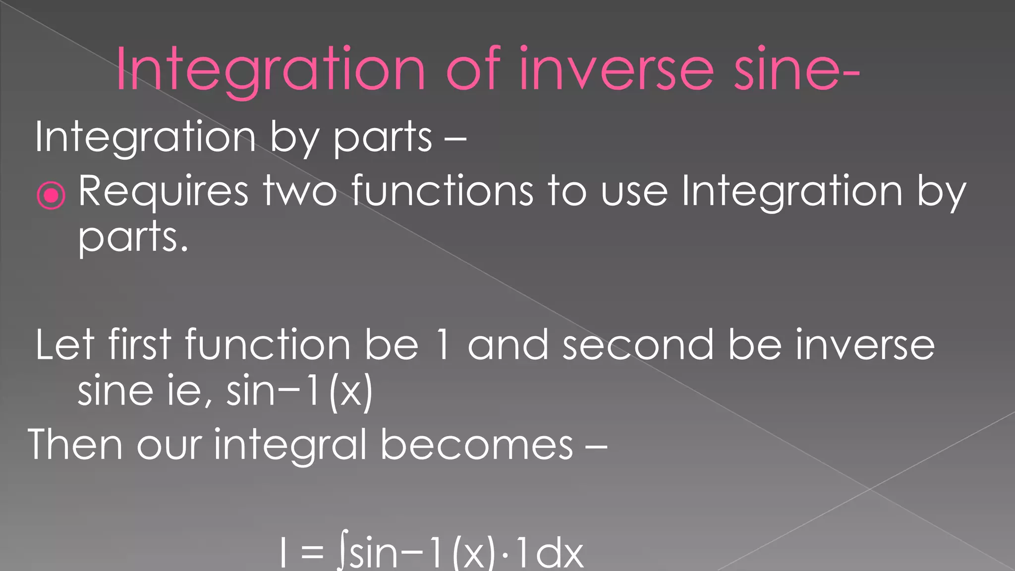 Integration Involving Inverse Trigonometric Functions Pptx Physics