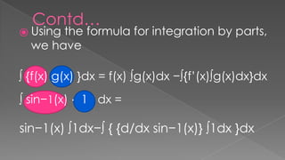 Integration involving inverse trigonometric functions | PPTX