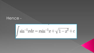 Integration involving inverse trigonometric functions | PPTX | Physics ...