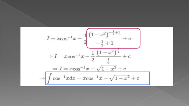 Integration involving inverse trigonometric functions | PPTX | Physics | Science