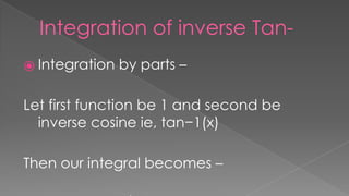 Integration involving inverse trigonometric functions | PPTX