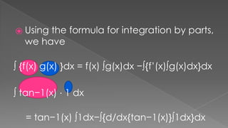 Integration involving inverse trigonometric functions | PPTX