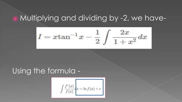Integration involving inverse trigonometric functions | PPTX | Physics | Science