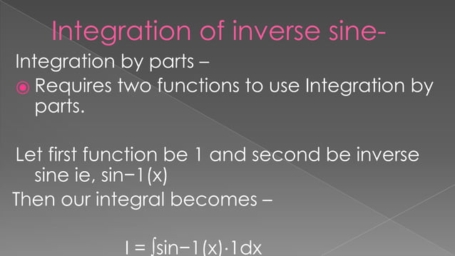 Integration involving inverse trigonometric functions | PPTX | Physics | Science