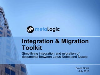 metaLogic Lotus Integratio | PPTX | Desktop Publishing | Computer ...