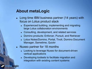 metaLogic Lotus Integratio | PPTX | Desktop Publishing | Computer ...