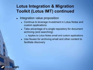 metaLogic Lotus Integratio | PPTX | Desktop Publishing | Computer ...