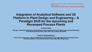 Integration of Analytical Software and 3D Platform in Plant Design and ...
