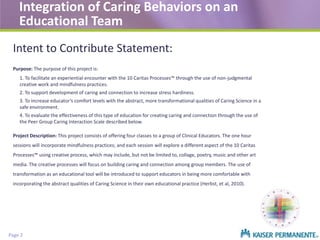 Integration of Caring Behaviors on an Educational Team | PPT