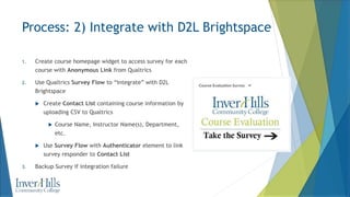 Integration of D2L, Qualtrics, and Excel | PPTX | Educational Assessment | Education