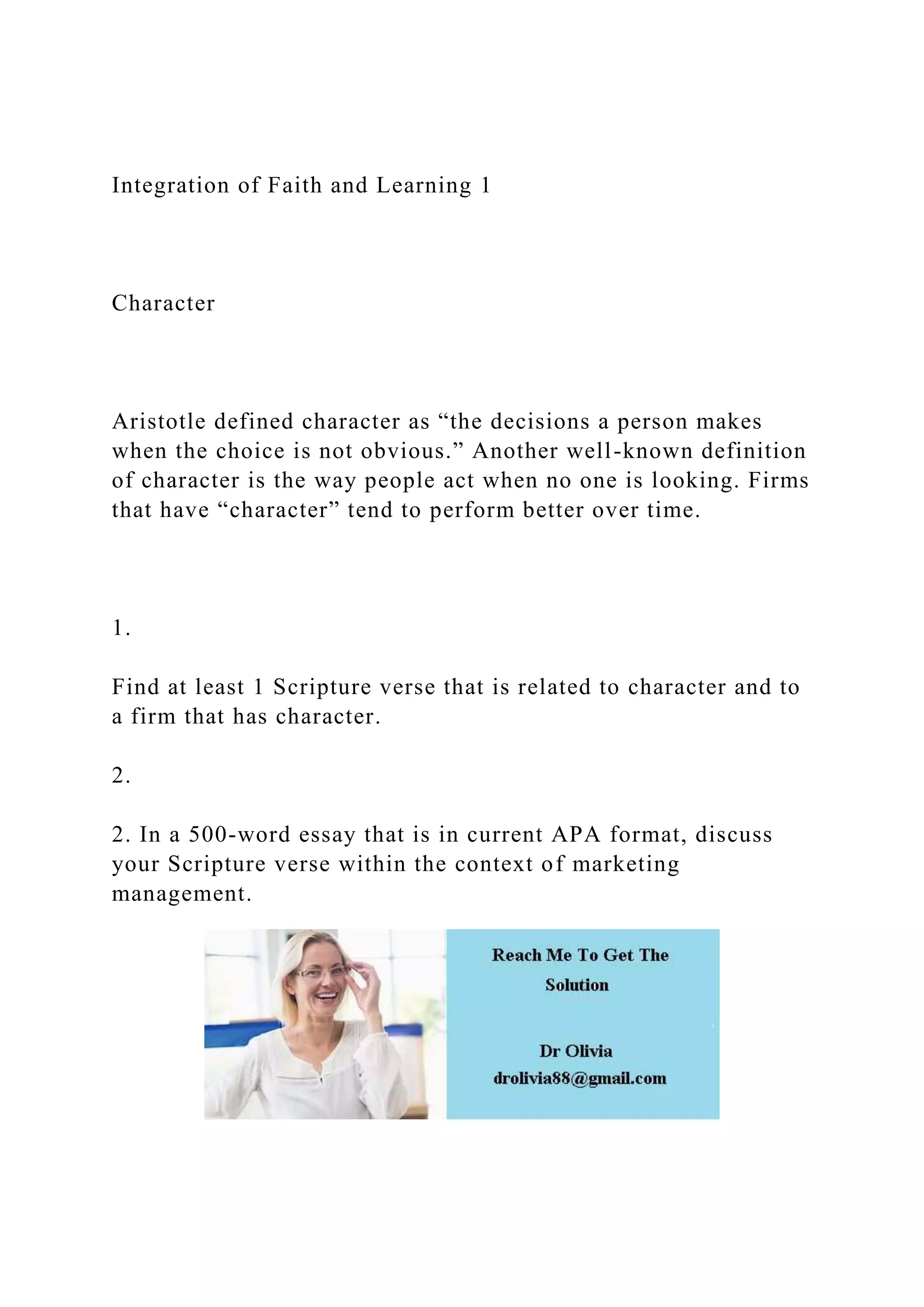 Integration of Faith and Learning 1CharacterAristo.docx