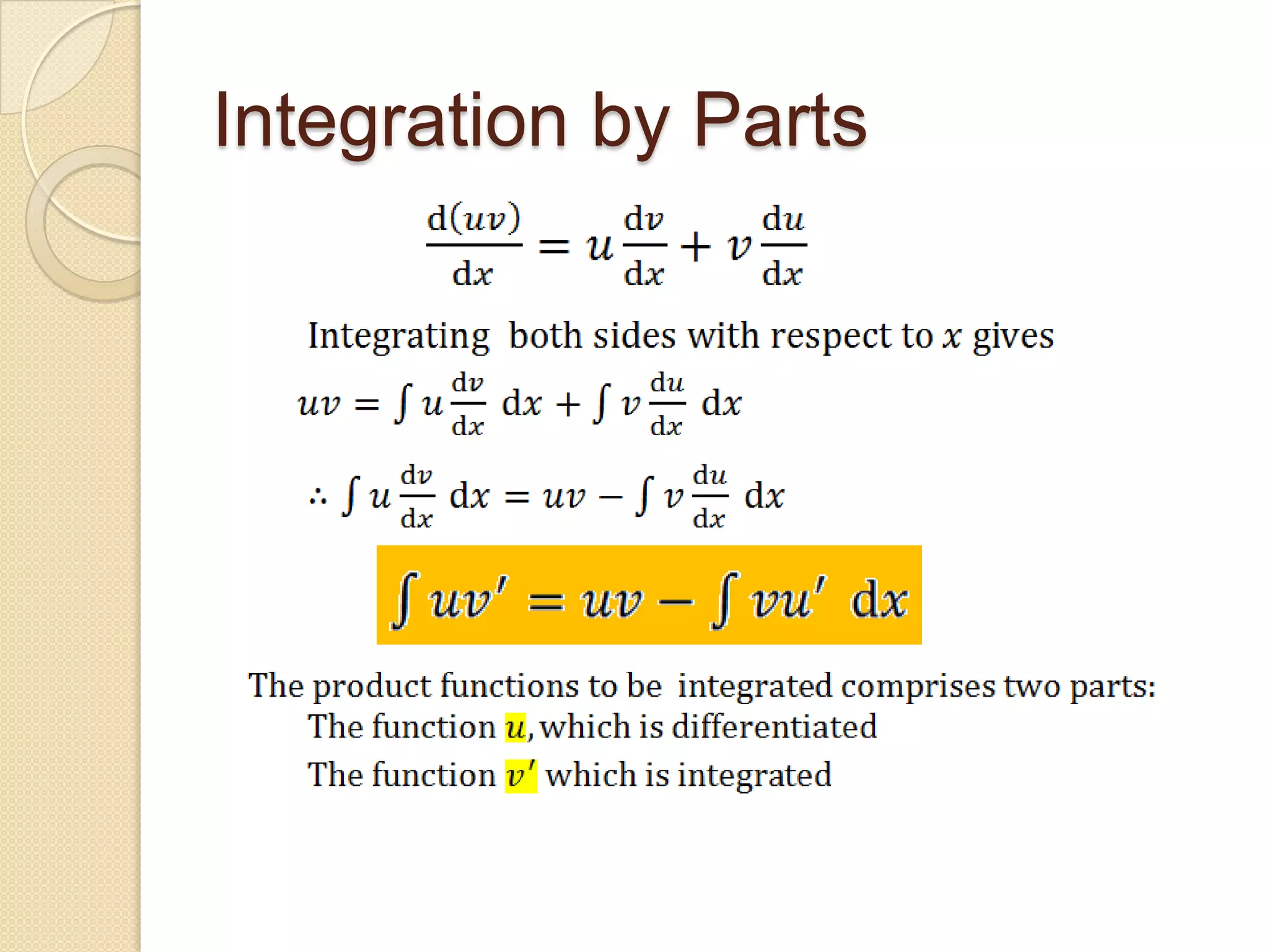 Integration of function on non standard form | PPTX