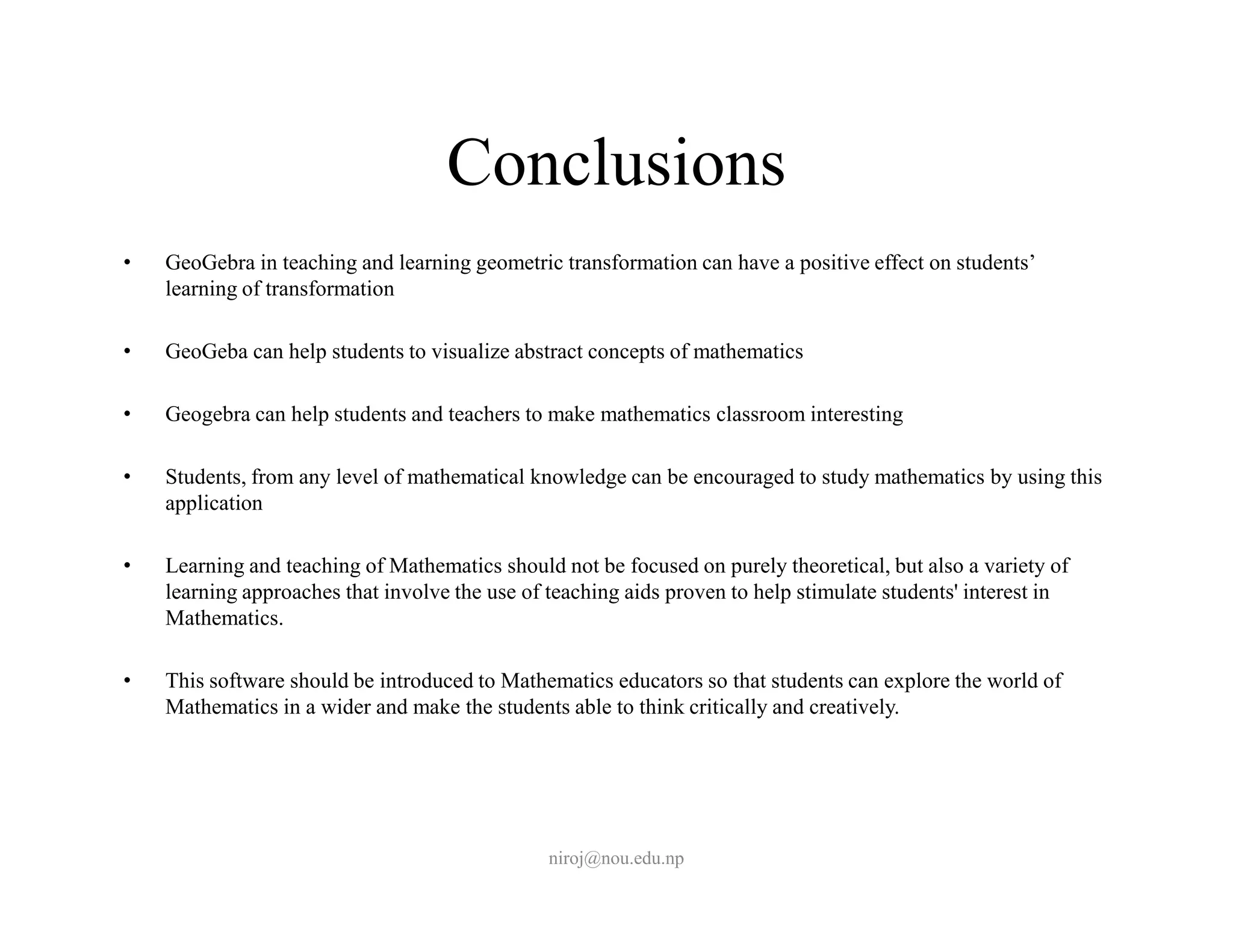 Integration of GeoGebra in Teaching Mathematics | PDF