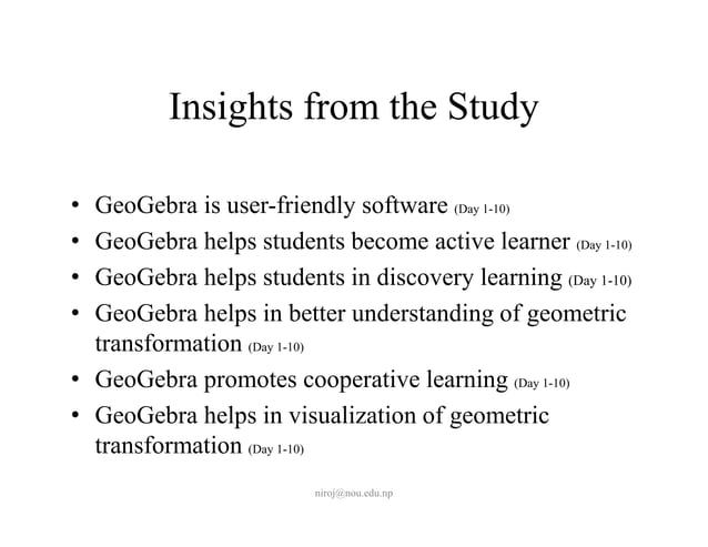Integration of GeoGebra in Teaching Mathematics | PDF | Educational Assessment | Education