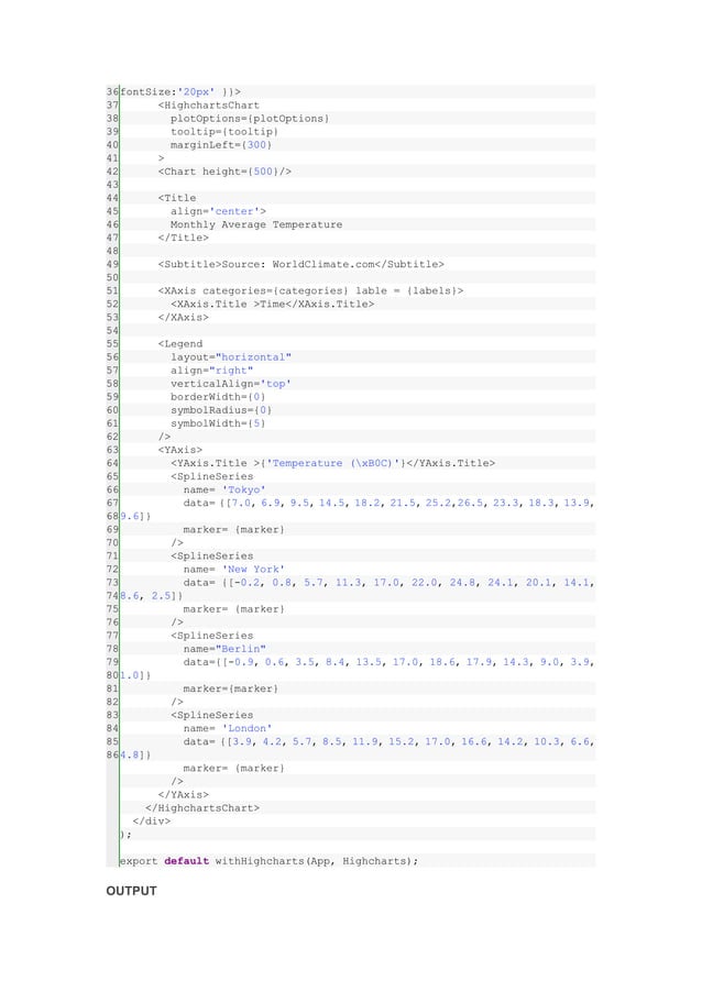 Integration of Highcharts with React ( JavaScript library ) | PDF Integration of Highcharts with React ( JavaScript library ) | PDF