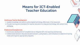 Integration of ICT in Teacher Education Classroom and Administration ...