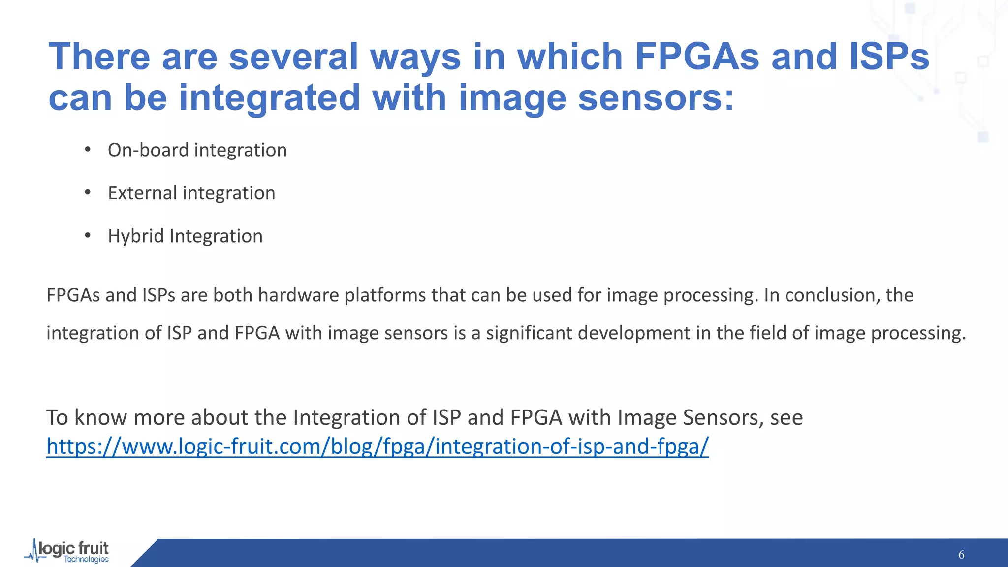 Integration Of Isp And Fpga With Image Sensors Ppt