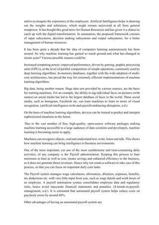 Integration of Machine Learning in attendance and payroll | PDF