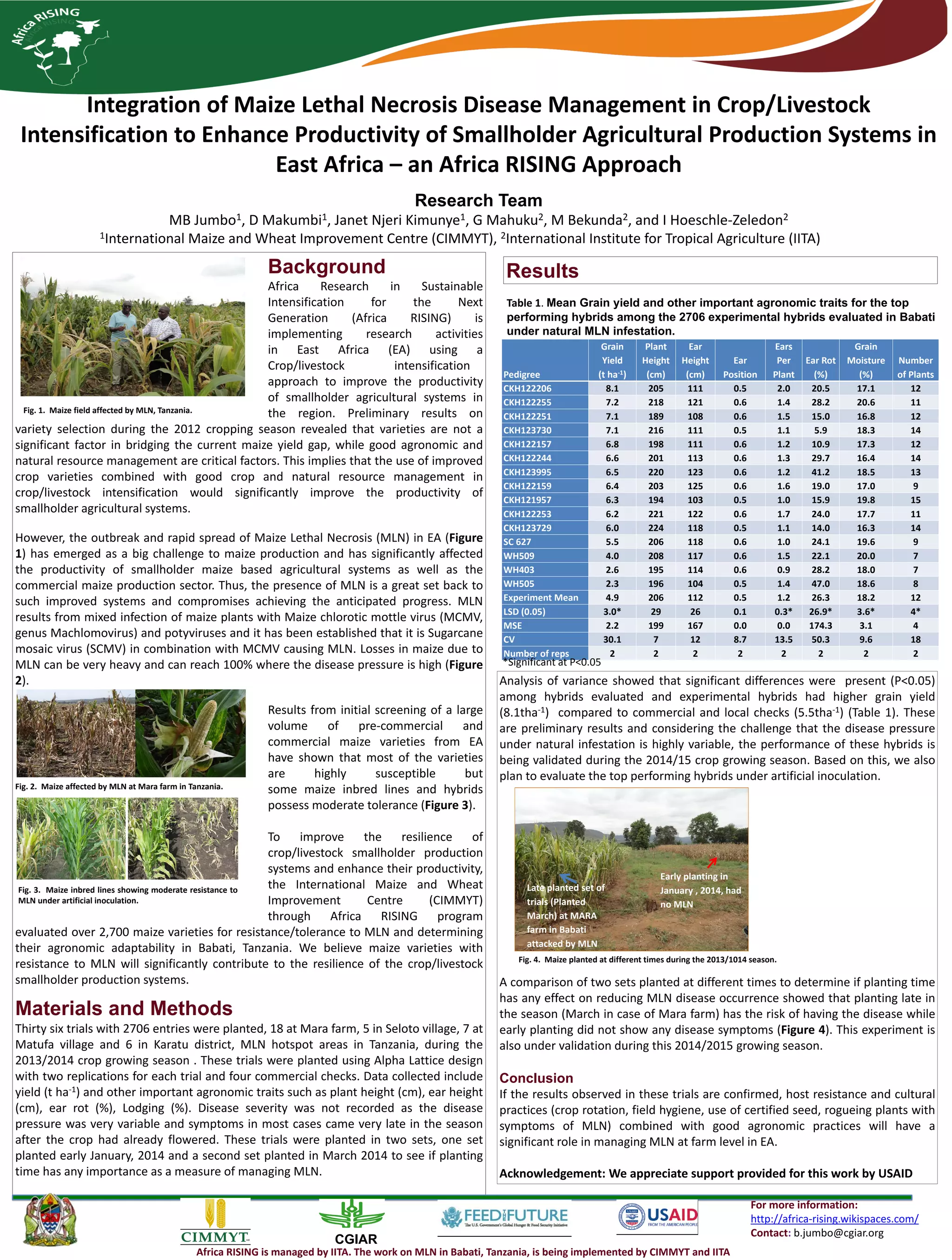 Integration of maize lethal necrosis disease management in crop livestock intensification to ...