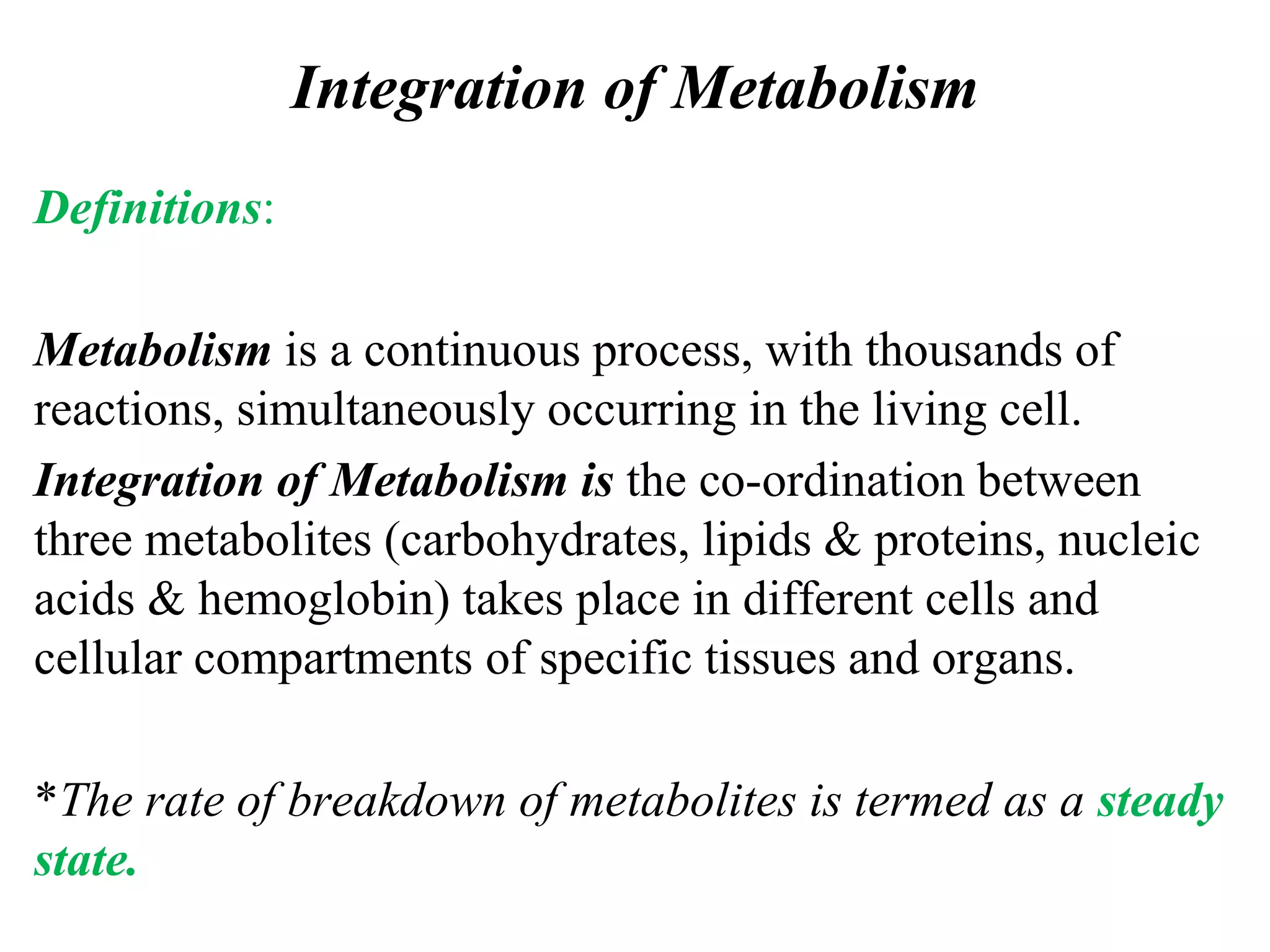 Integration_Of_Metabolism_Mira.ppt | Endocrine and Metabolic Diseases ...