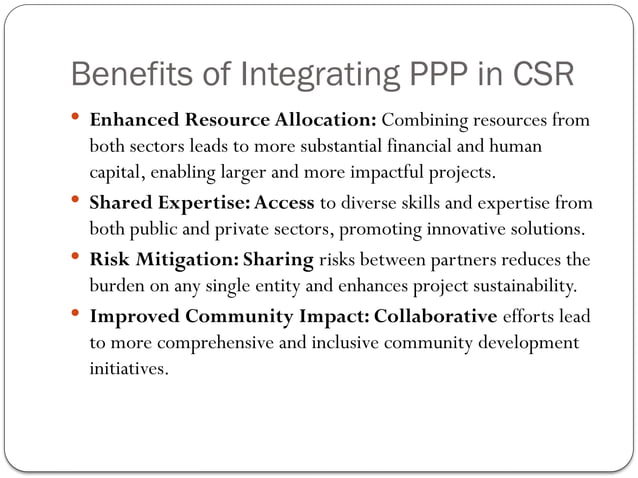 Integration of Public-Private Partnerships (PPP) in Corporate Social ...