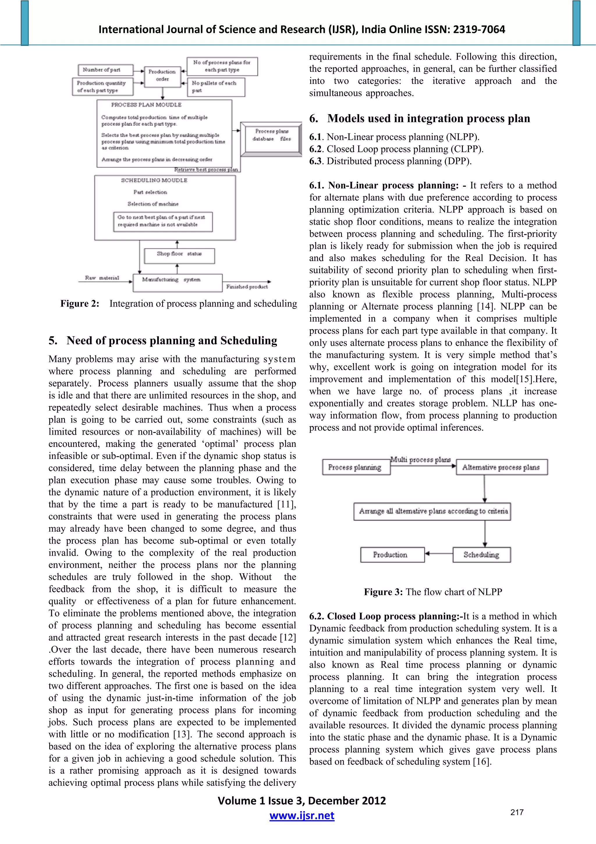Integration of process planning and scheduling comparison of models ...