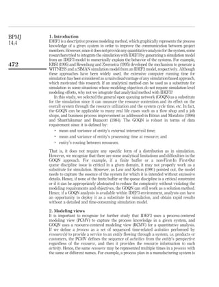 Integration of queuing network and idef3 for business process analysis | PDF