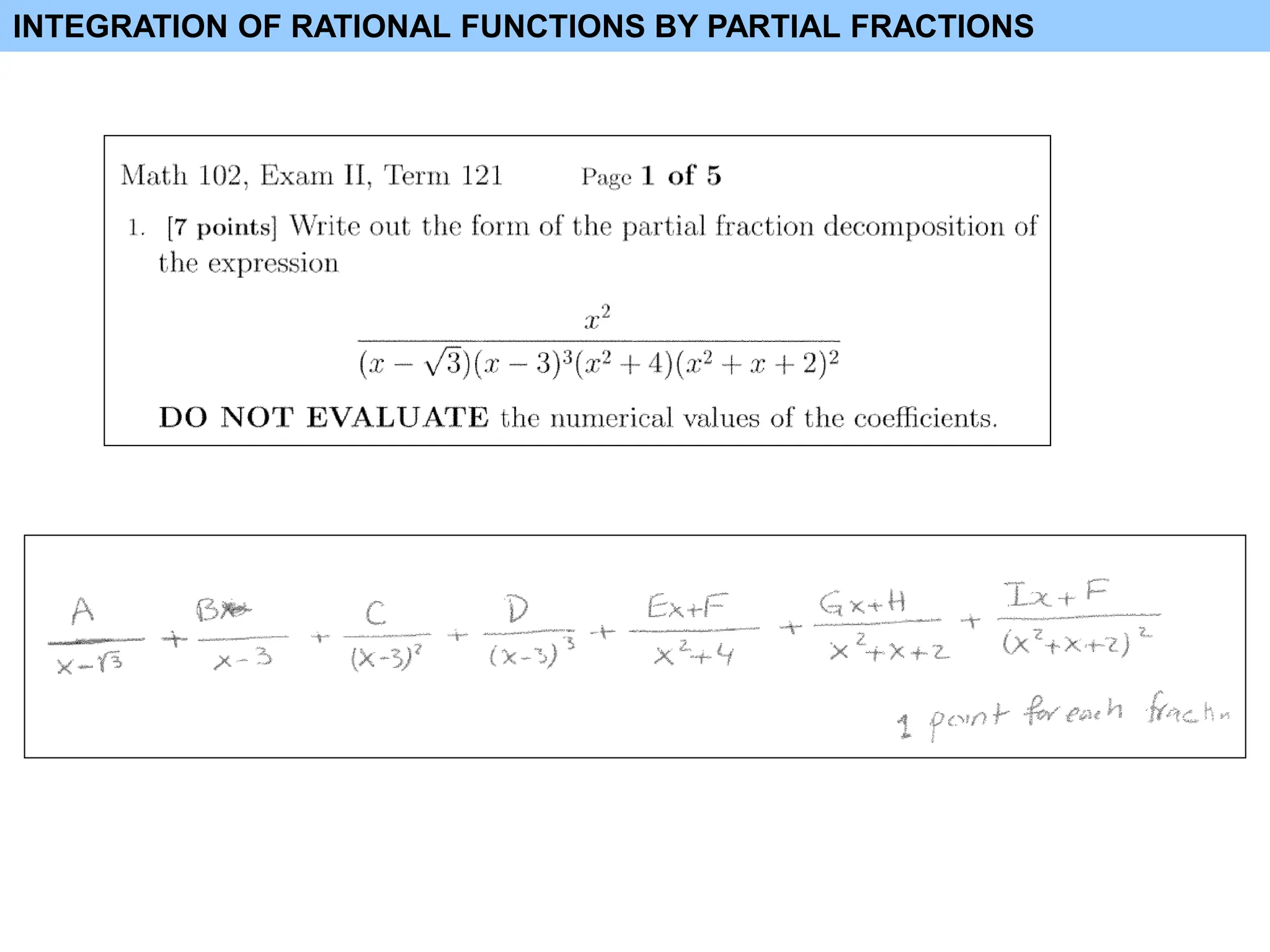 Integration Of Rational Functions By Partial Fraction Ppt