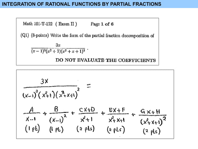 Integration Of Rational Functions By Partial Fraction Ppt